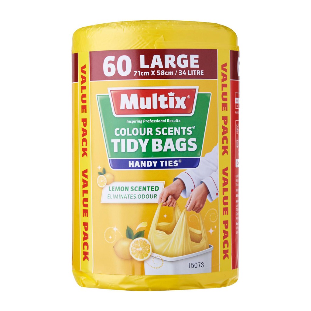 Multix Colour Scents Large Kitchen Tidy Bag (Lemon Scent) 60 bags MT00 ...